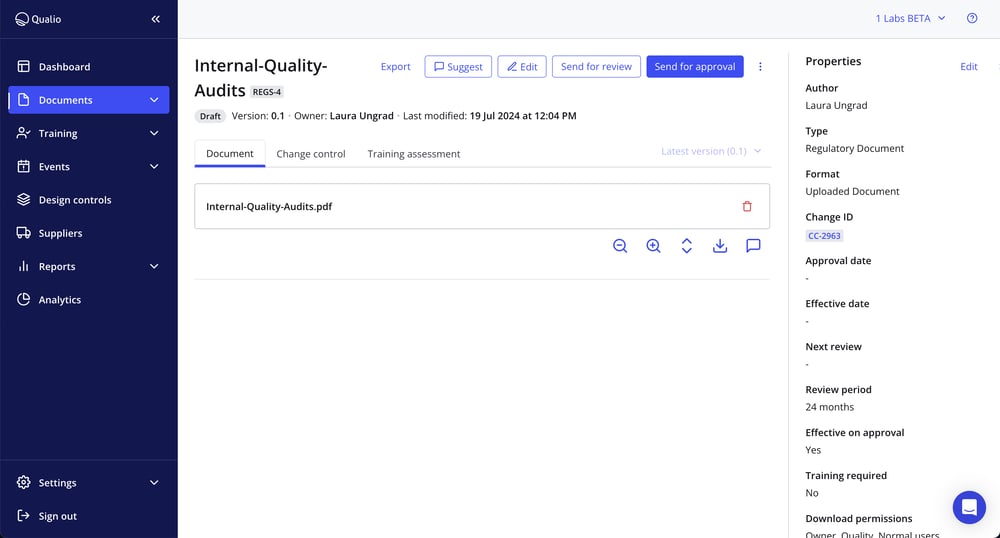 Pharma QMS Software — Qualio