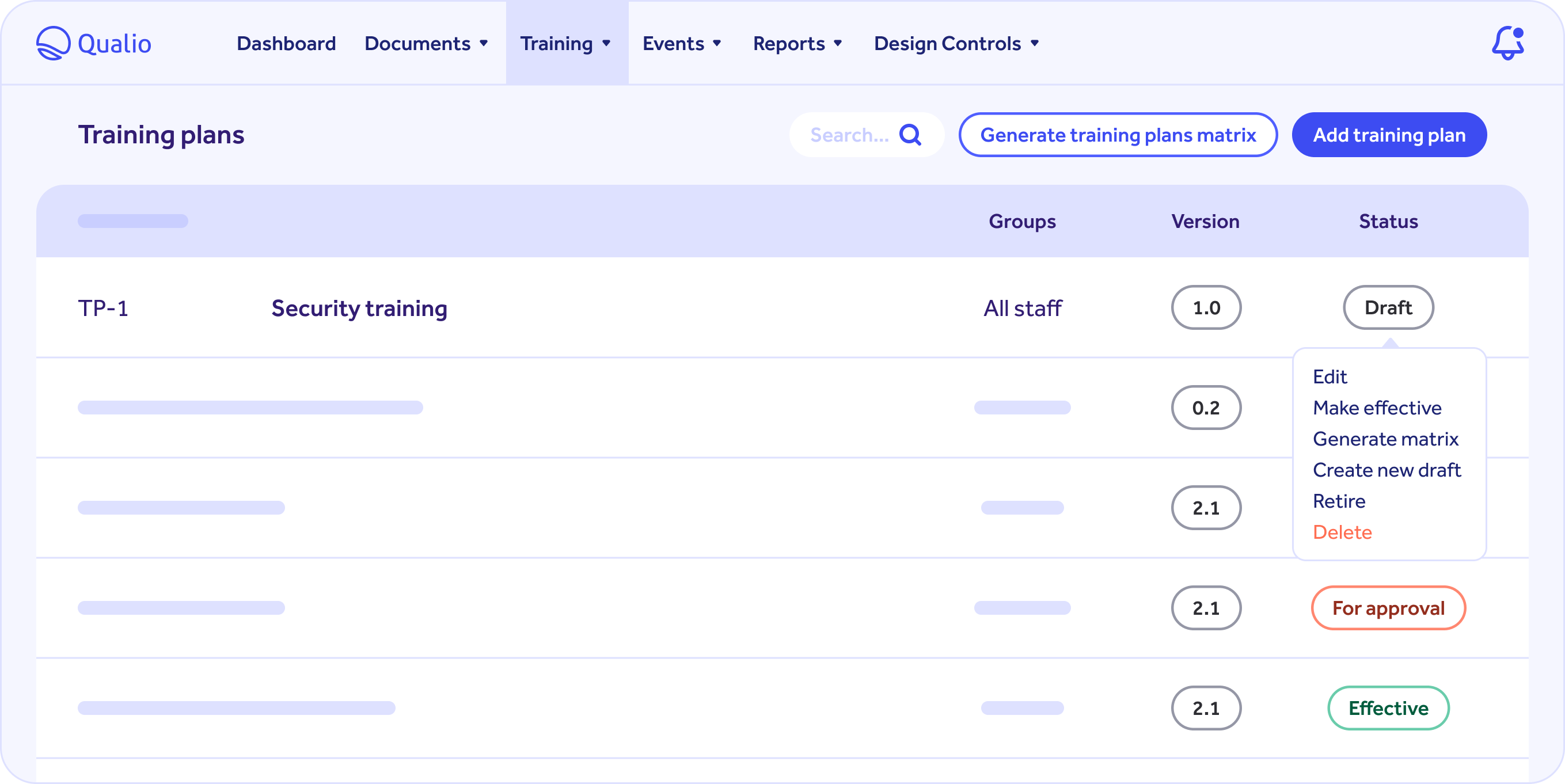 Training Management Software System — Qualio