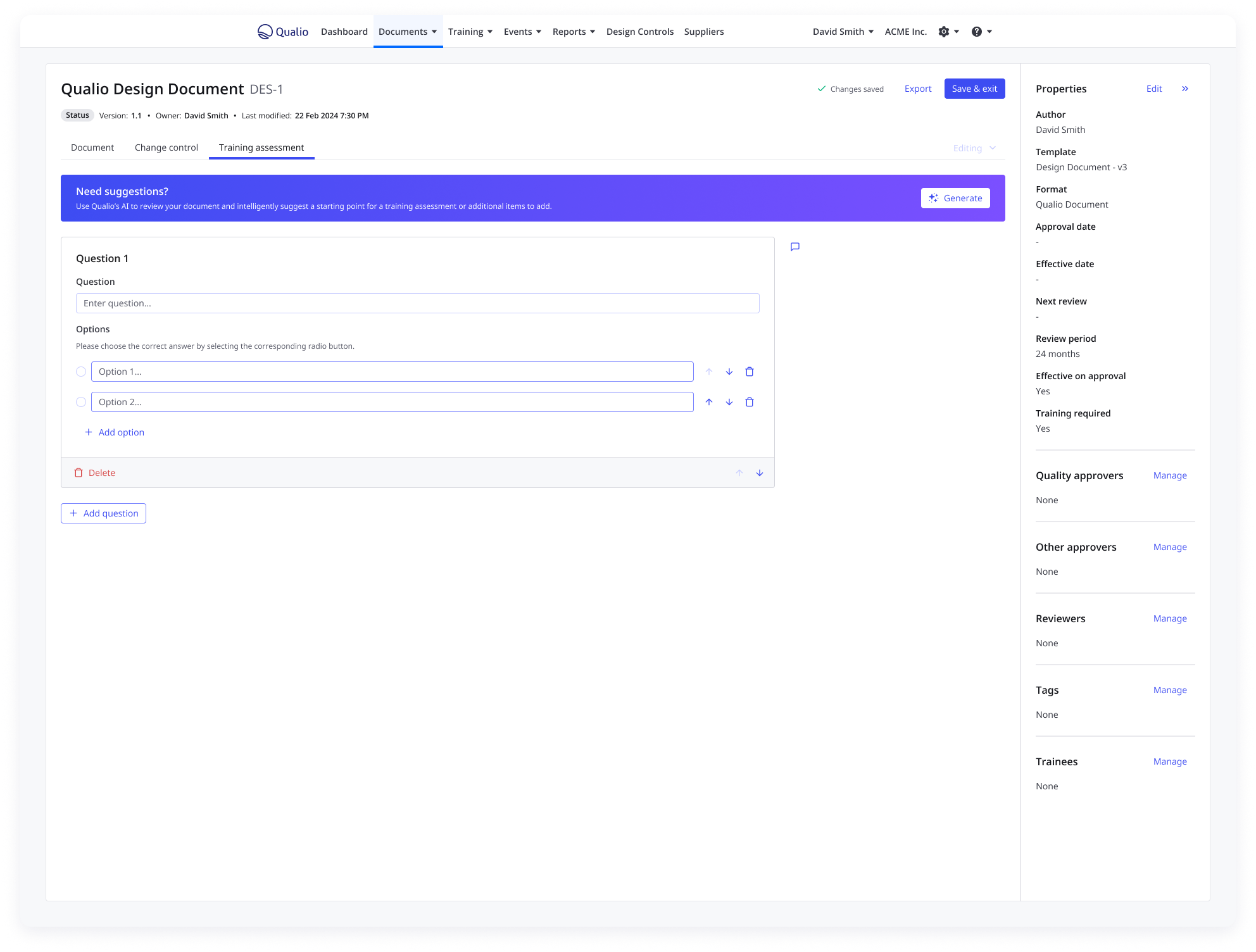 Faster, streamlined quality processes powered by AI in Qualio